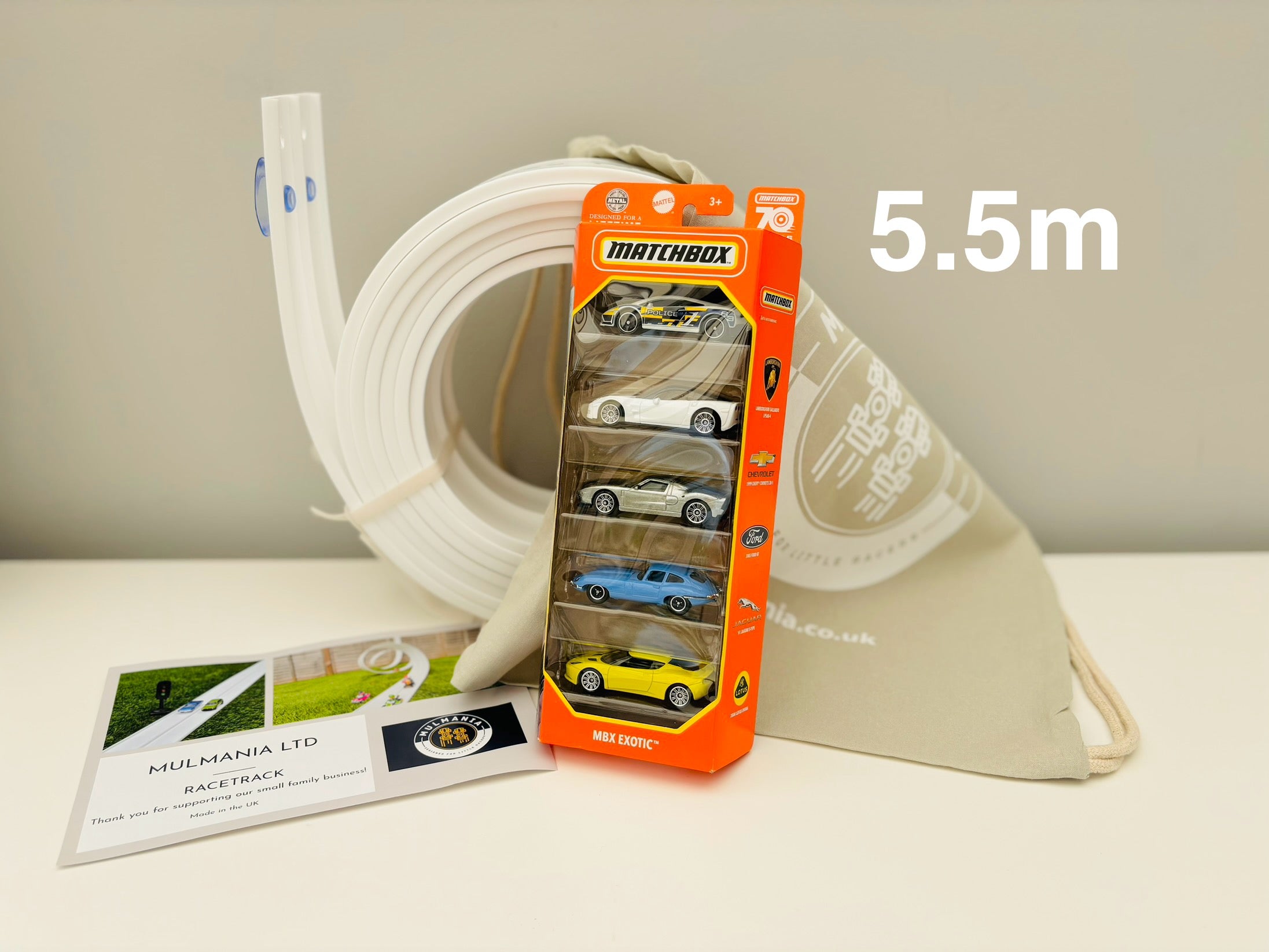 5.5m Race Track & 5x Vehicle Pack (Bundle) – Mulmania Ltd